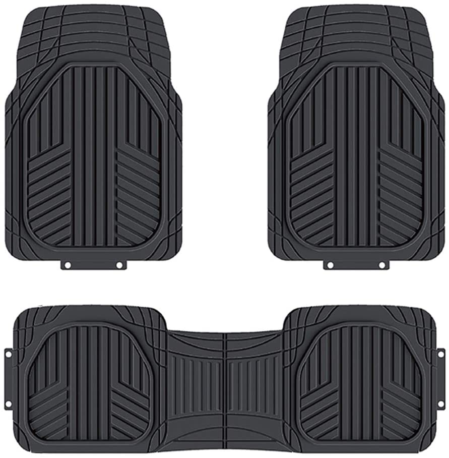 AmazonBasics 3 Piece All Season Odorless Heavy Duty Rubber Floor Mat f Pete Automotive